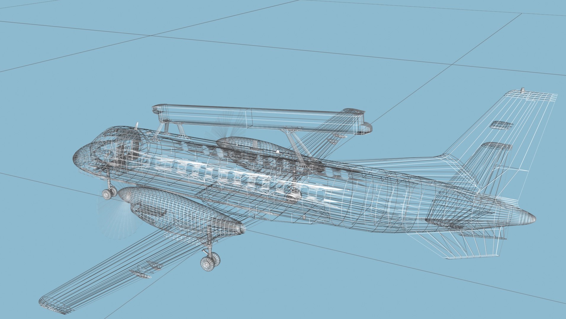 3D Model SAAB SF340 AEWAC V03 Unmarked - TurboSquid 1925161
