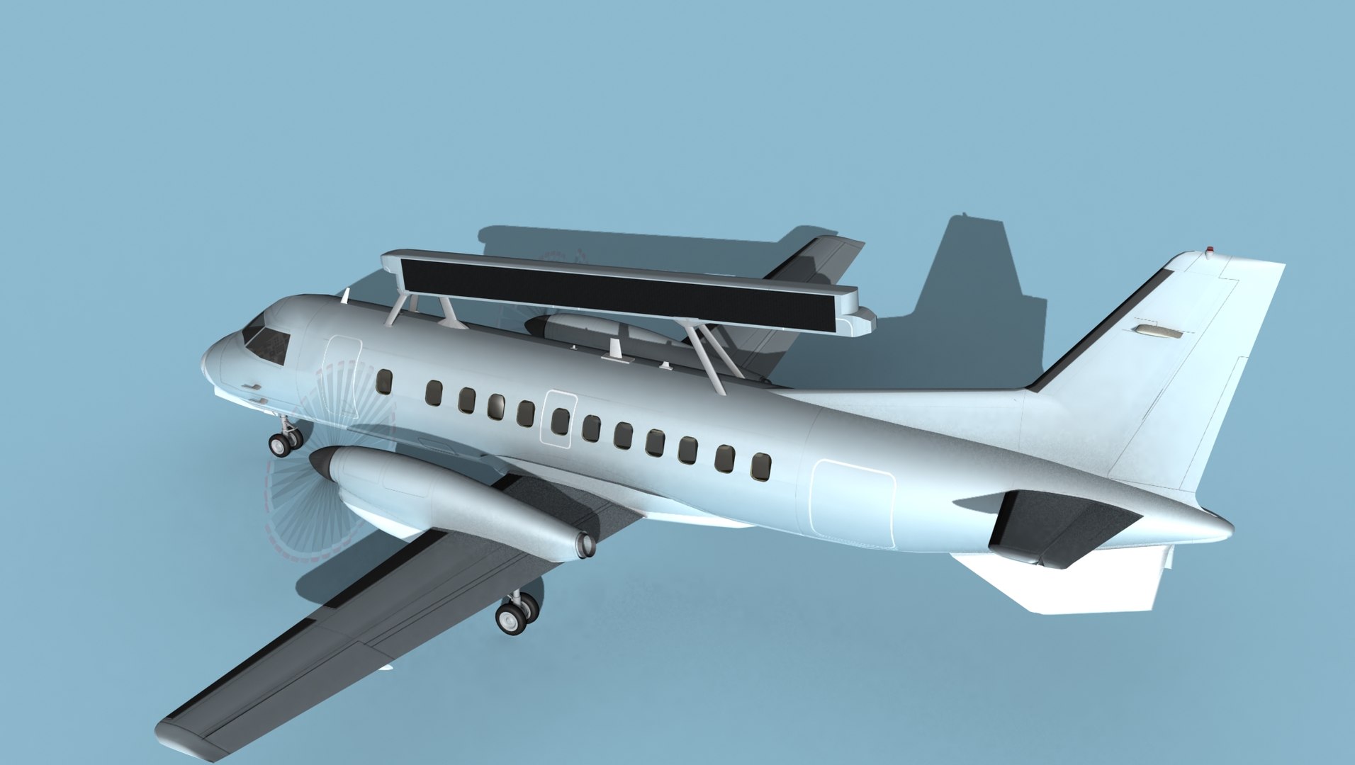 3D Model SAAB SF340 AEWAC V03 Unmarked - TurboSquid 1925161
