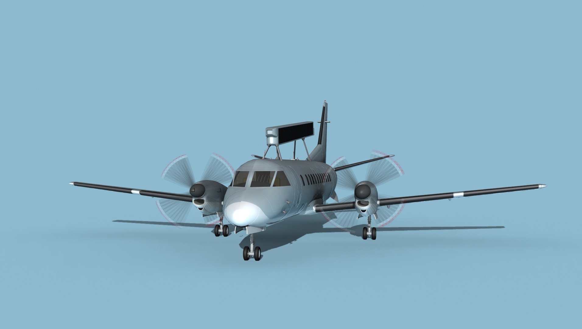 3D Model SAAB SF340 AEWAC V03 Unmarked - TurboSquid 1925161