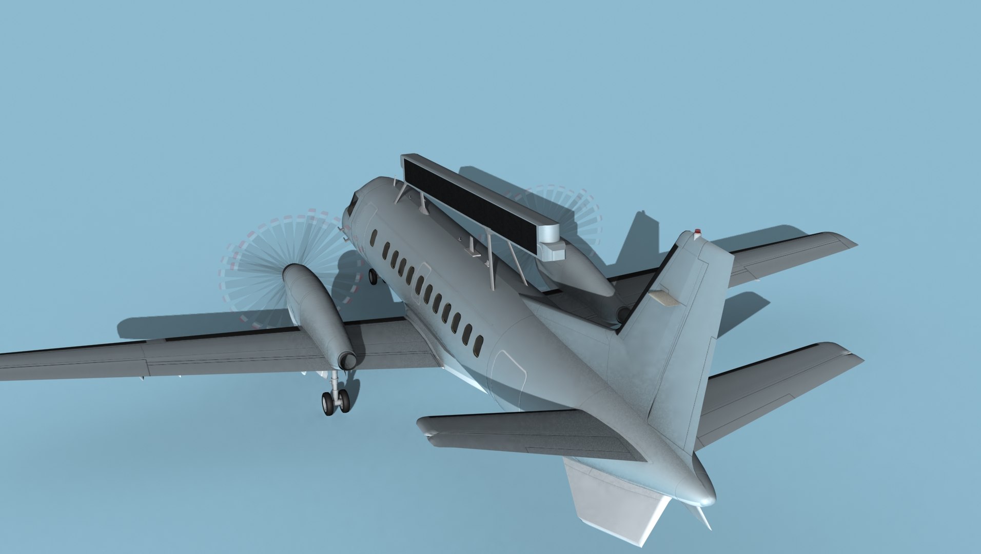 3D Model SAAB SF340 AEWAC V03 Unmarked - TurboSquid 1925161