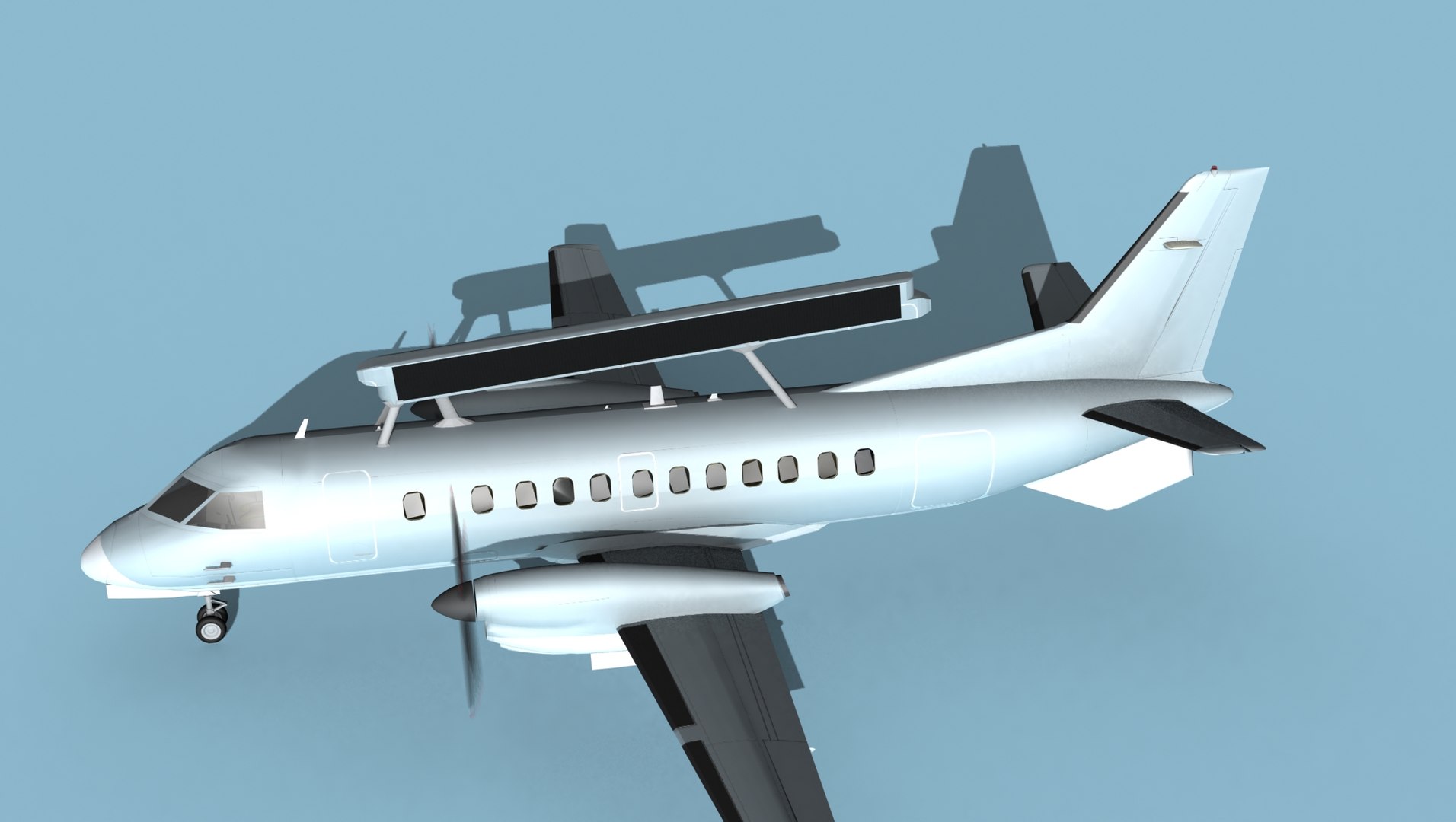 3D Model SAAB SF340 AEWAC V03 Unmarked - TurboSquid 1925161