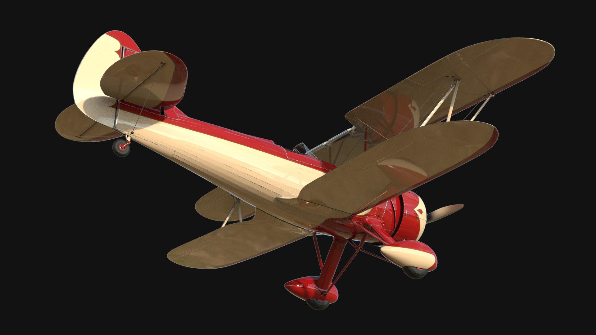 Waco Upf-7 Biplane 3d Ma
