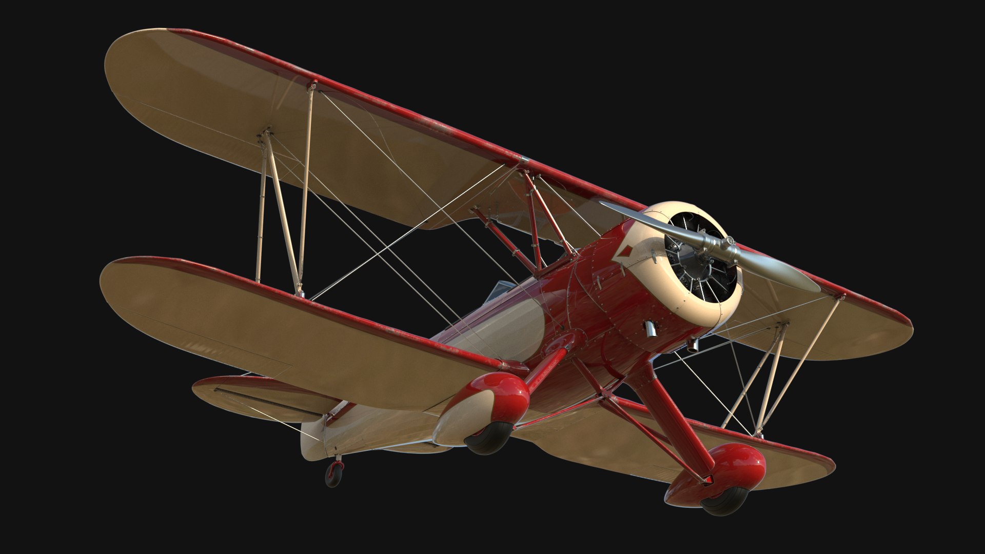 Waco Upf-7 Biplane 3d Ma