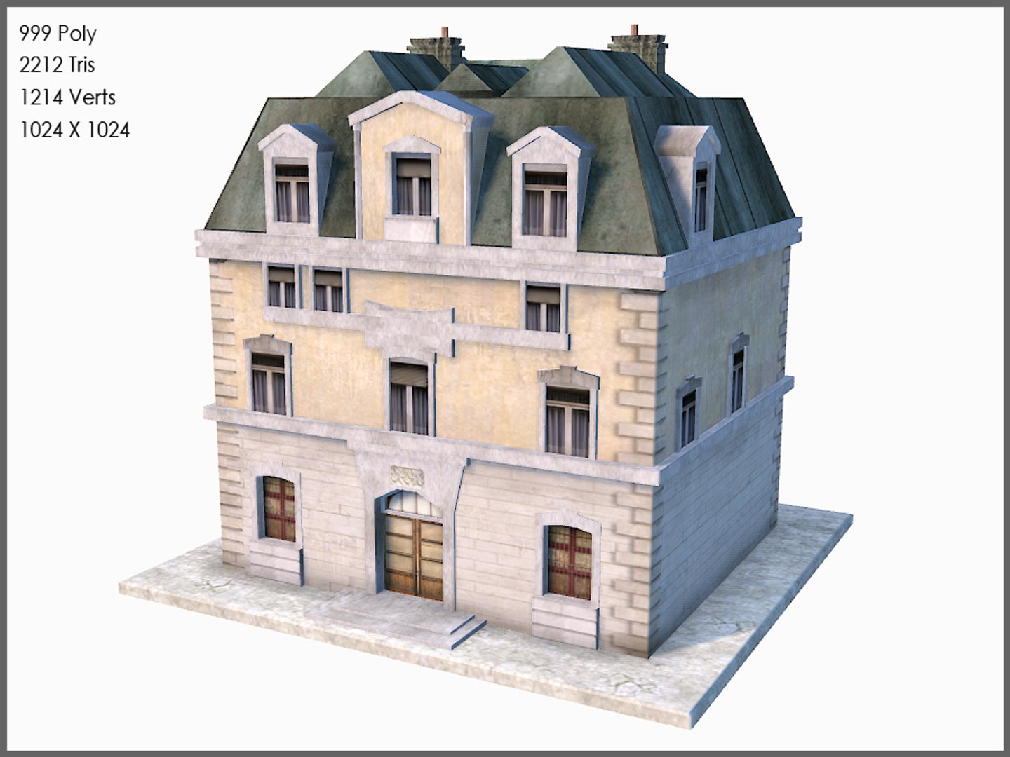 3d model world war ii town