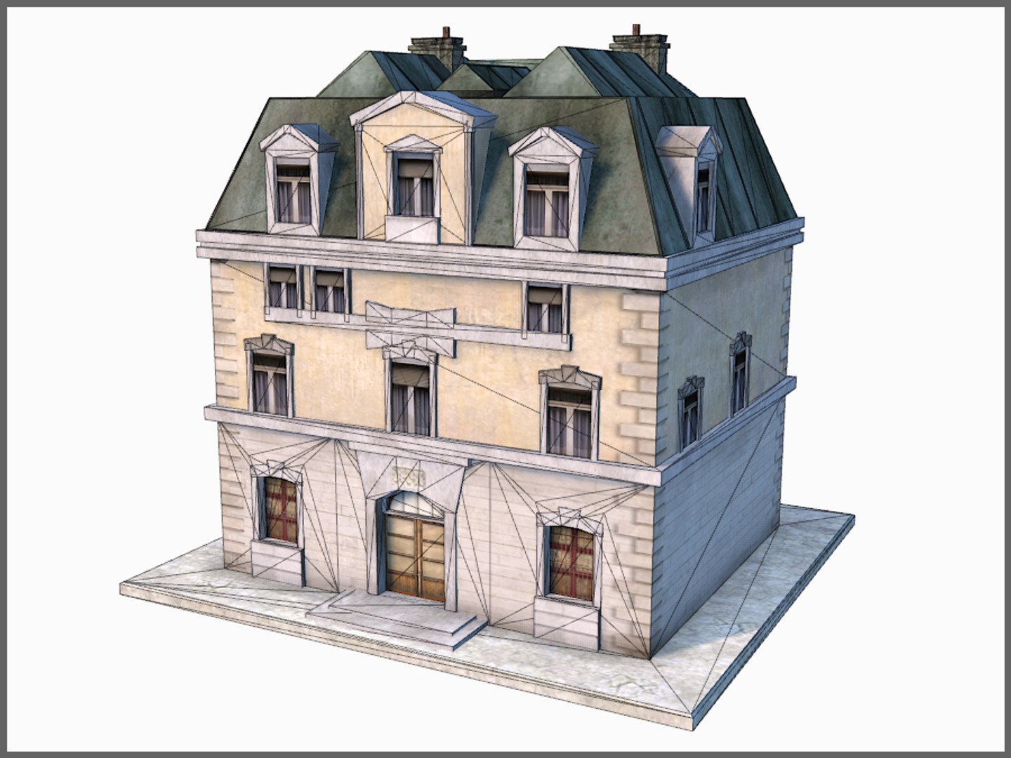 3d model world war ii town