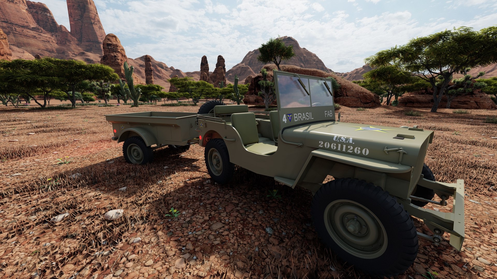 Ford GPW And Trailer 3D Model - TurboSquid 2228159