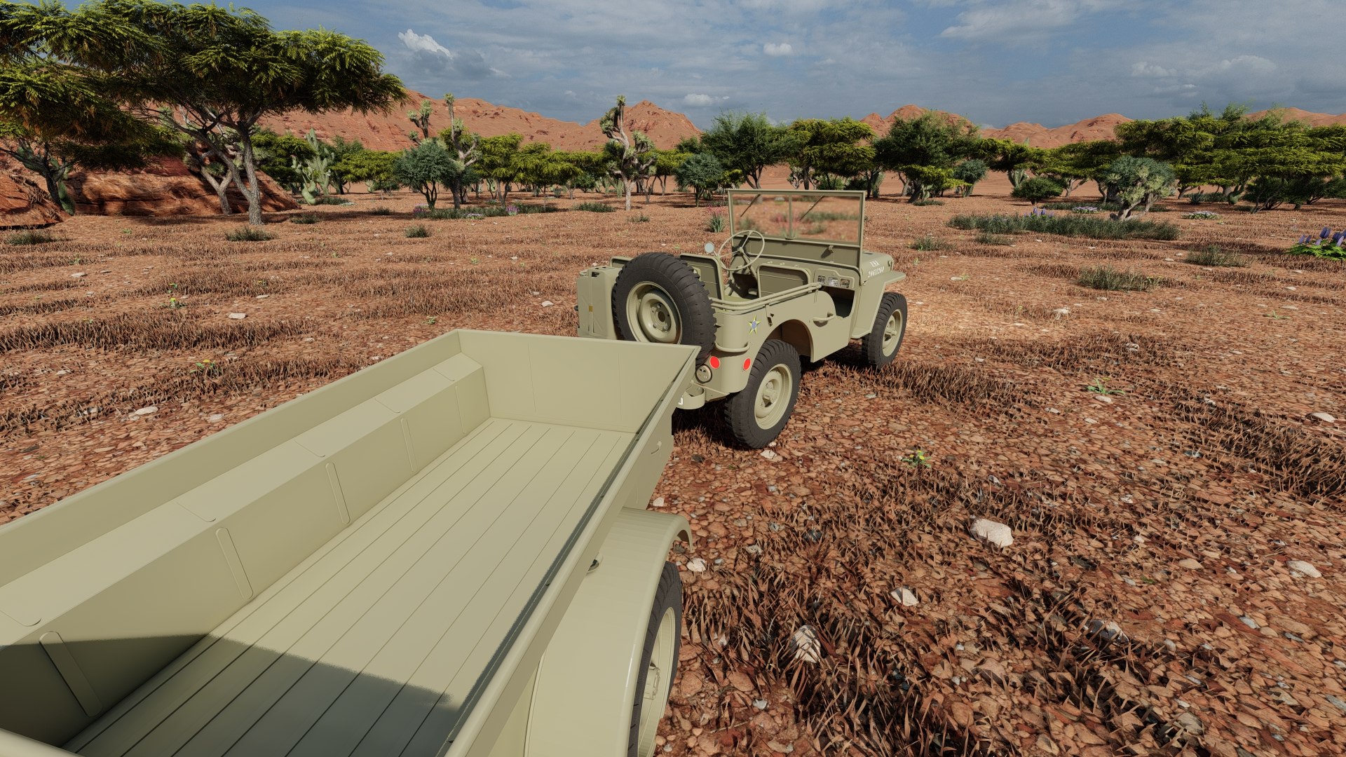Ford GPW And Trailer 3D Model - TurboSquid 2228159