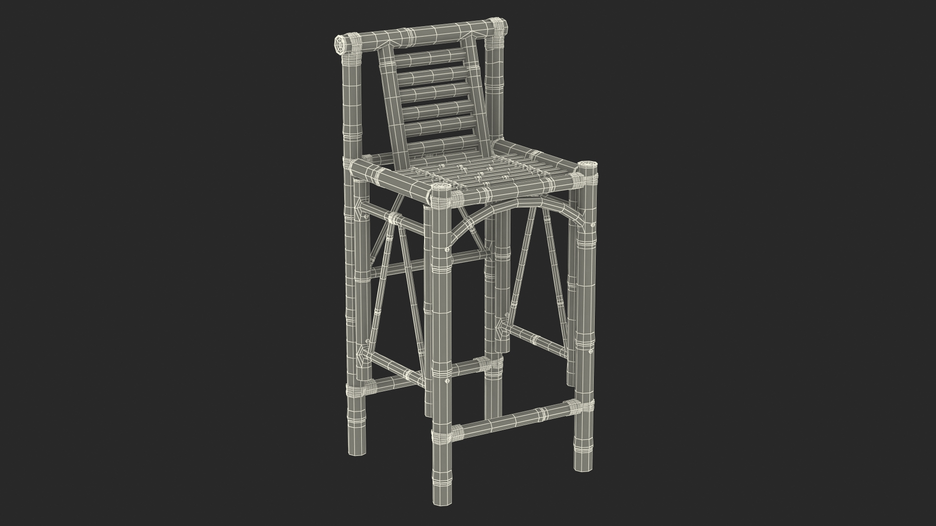 3D Bamboo Bar Stool Square Model - TurboSquid 1732158