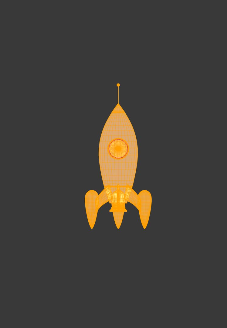 Yellow Rocket Toy 3d Obj