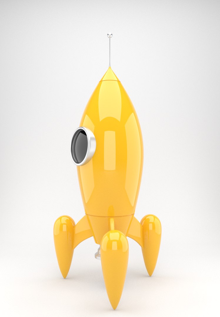 Yellow Rocket Toy 3d Obj