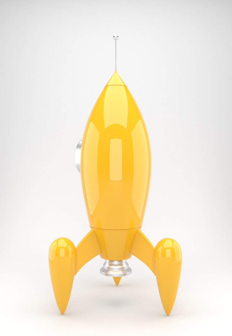 Yellow Rocket Toy 3d Obj