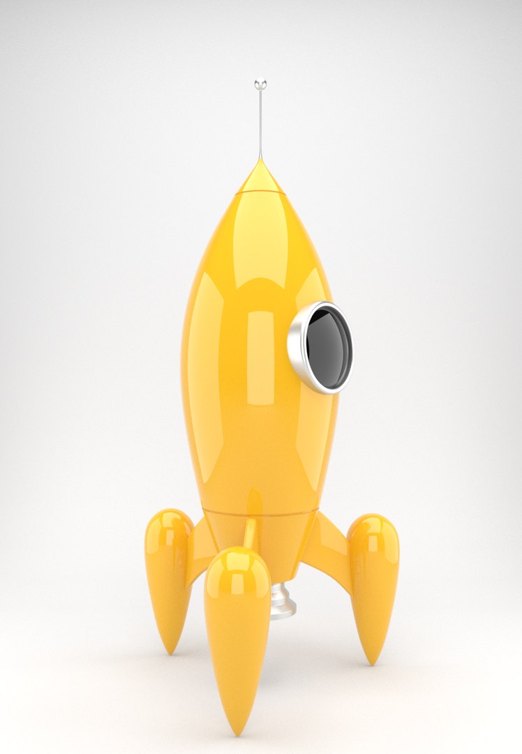 Yellow Rocket Toy 3d Obj