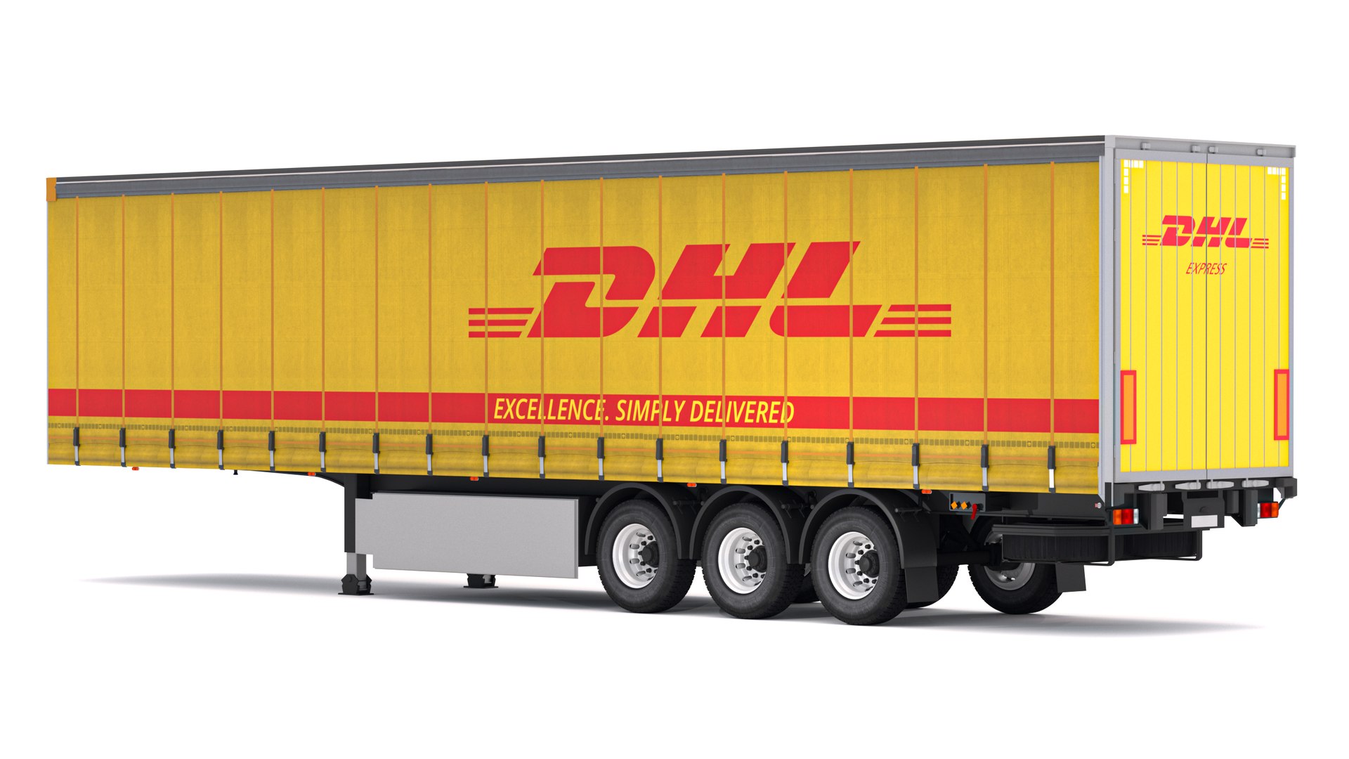 3D Model DHL Delivery Semi Trailer Boeing 737 Collection - TurboSquid ...
