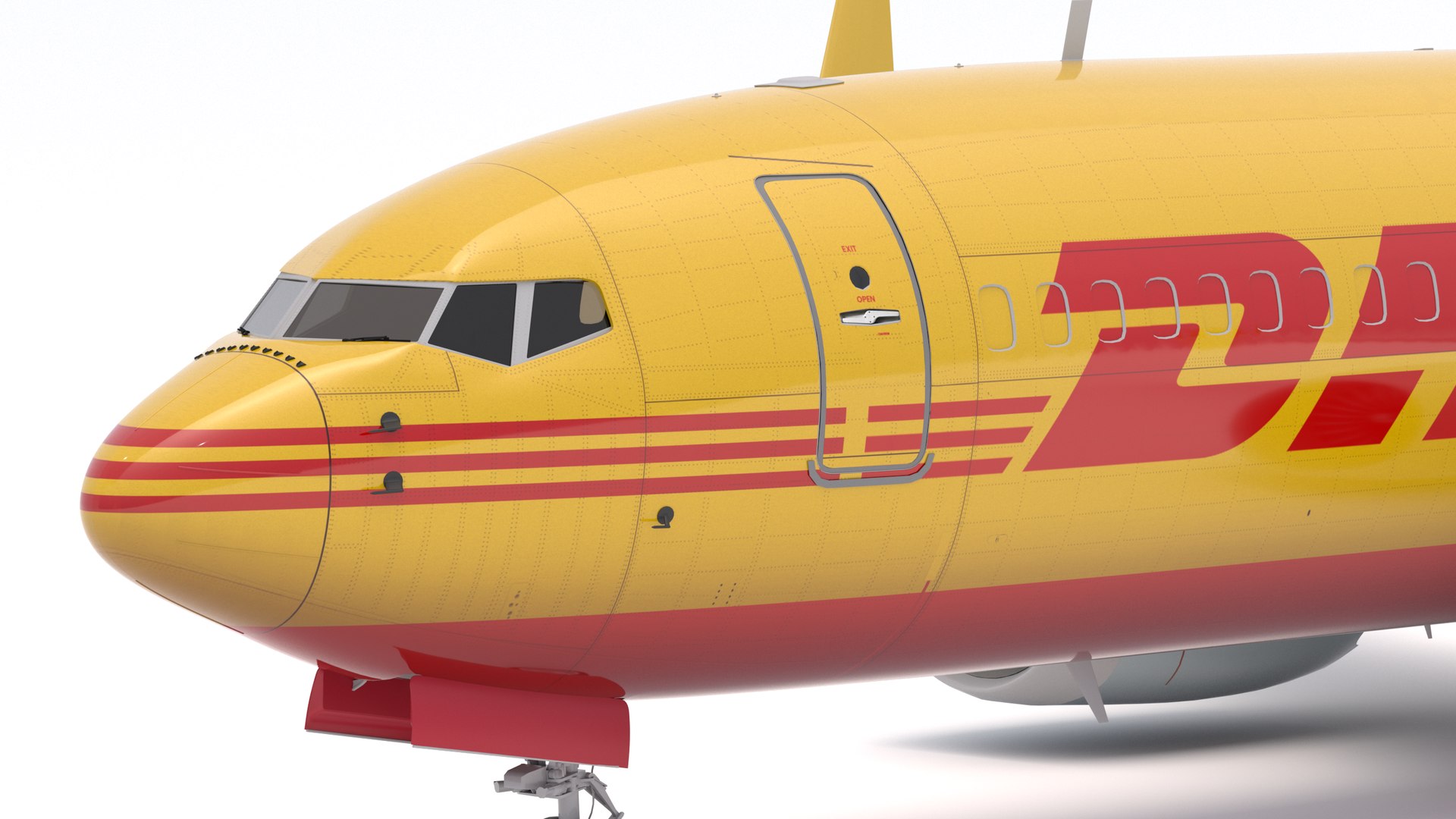 3D Model DHL Delivery Semi Trailer Boeing 737 Collection - TurboSquid ...