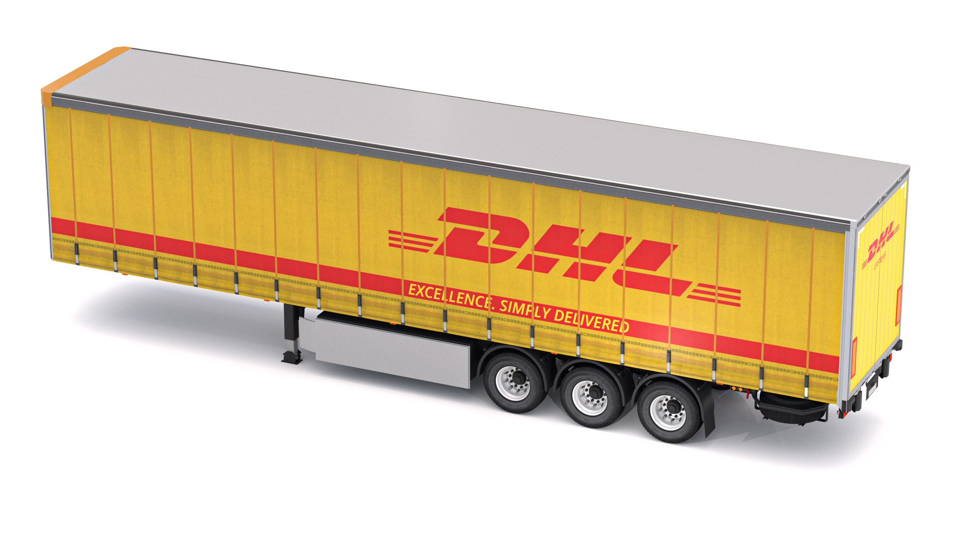 3D Model DHL Delivery Semi Trailer Boeing 737 Collection - TurboSquid ...