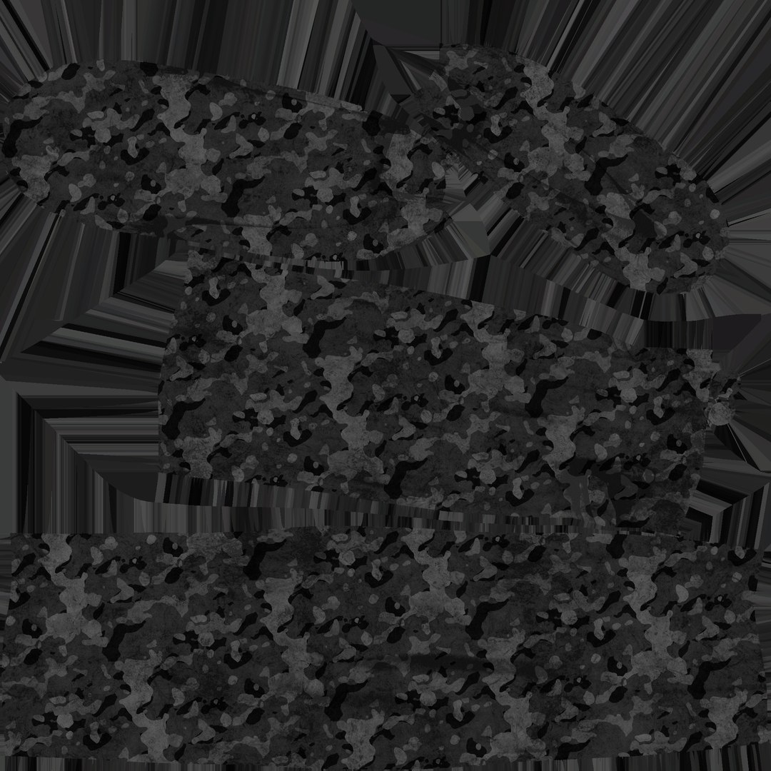 Black Multicam Camouflage Bandana - Military Character Design 3D model ...