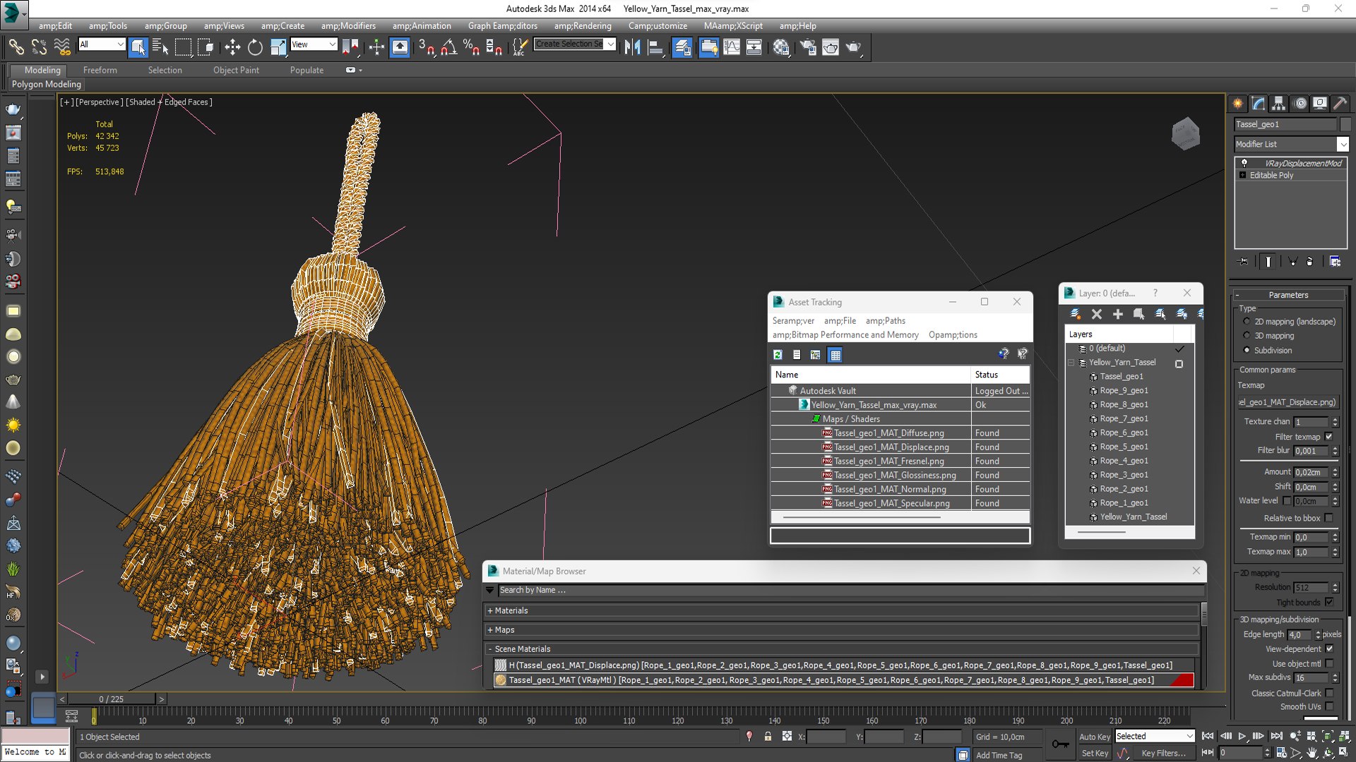 Yellow Yarn Tassel 3D Model - TurboSquid 2179933