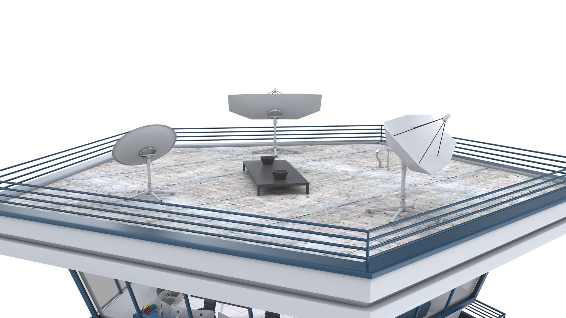 3D Airport Air Traffic Control Tower With Interior - TurboSquid 2272486