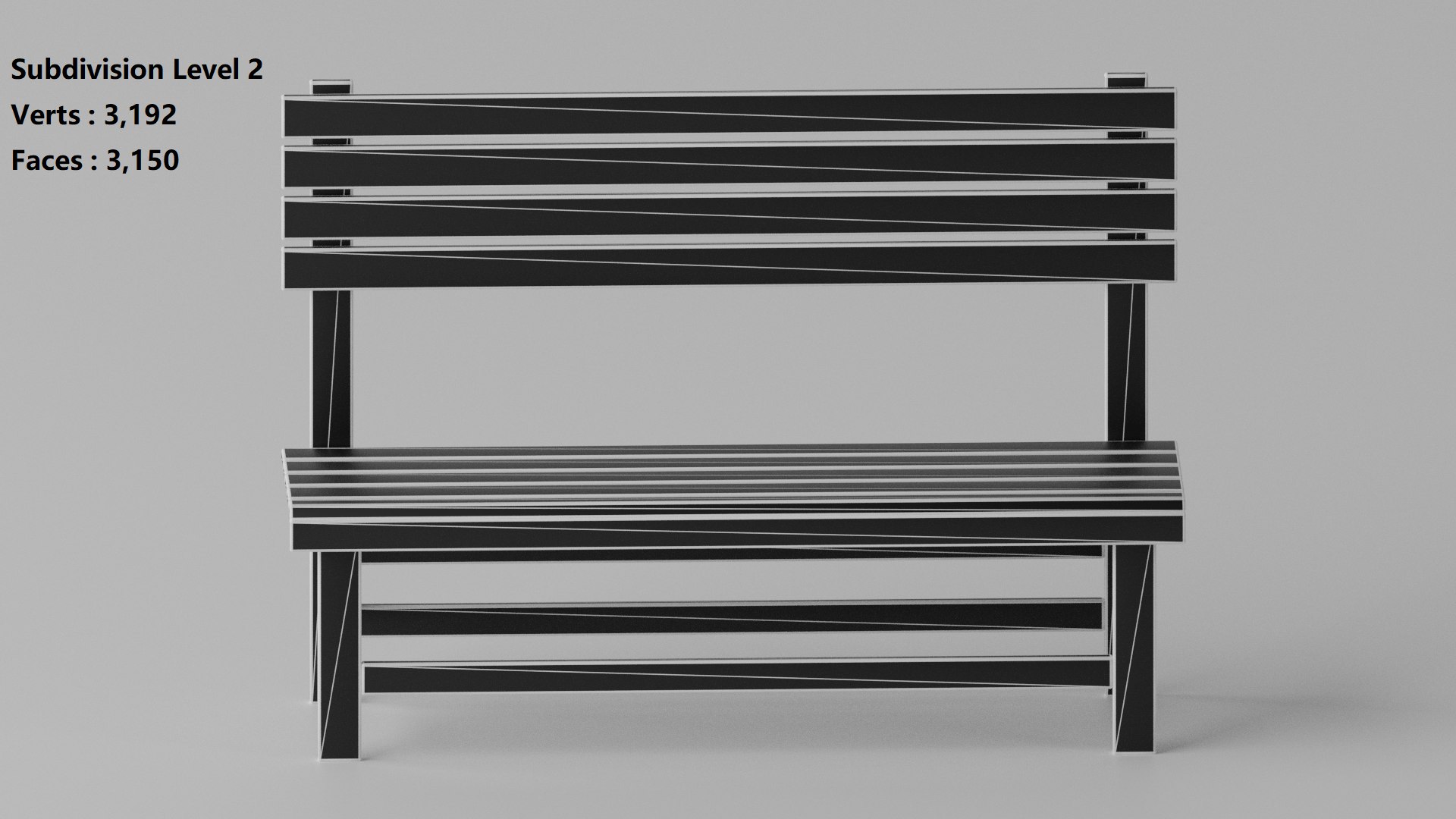3D Cartoon Wooden Bench Park Model - TurboSquid 2038690