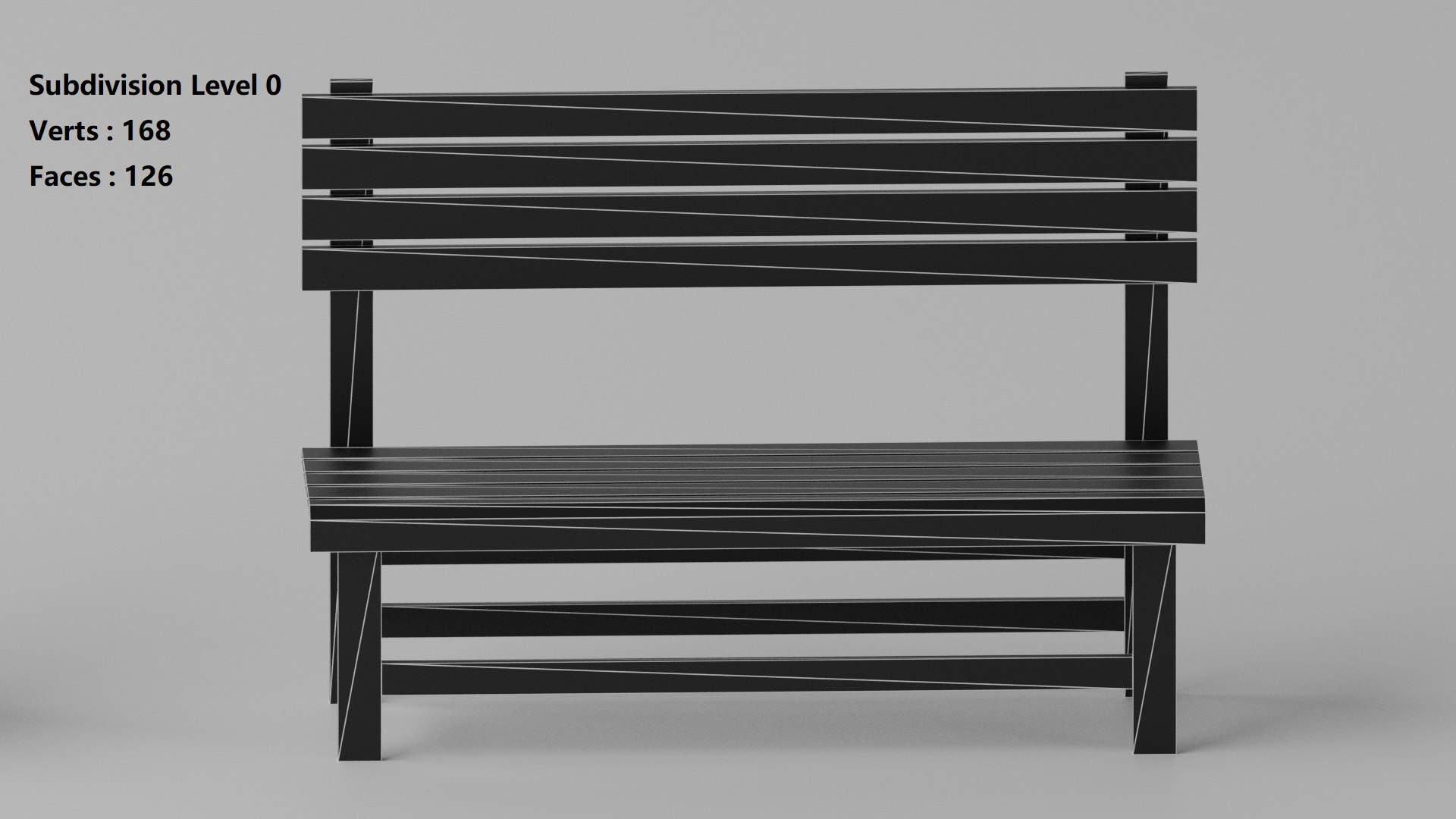 3D Cartoon Wooden Bench Park Model - TurboSquid 2038690