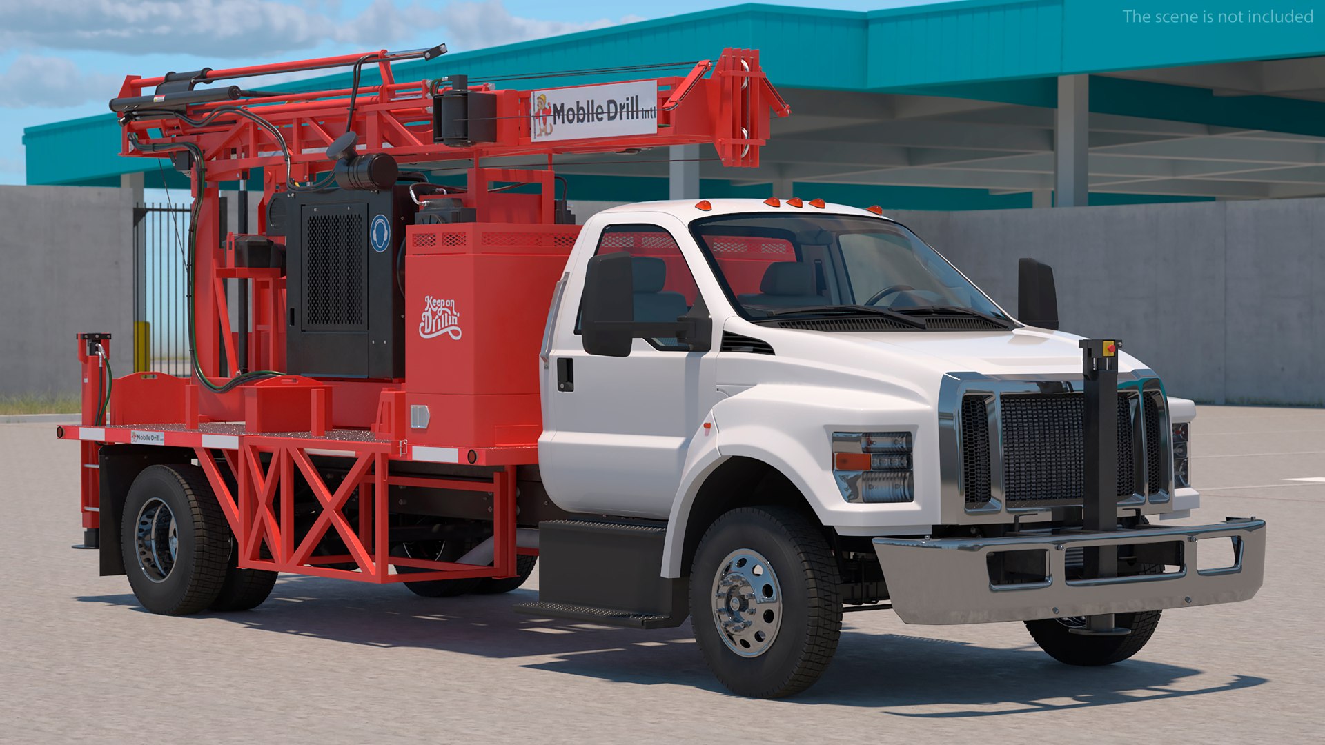 3D Mobile Drill Truck Mounted Rig Red - TurboSquid 2310831