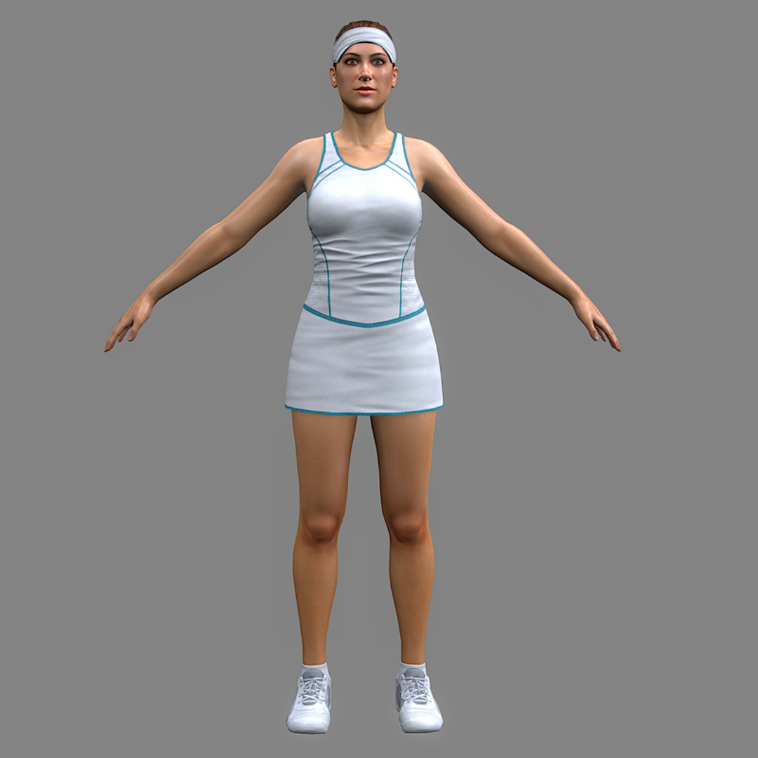 Tennis Player 3d Model
