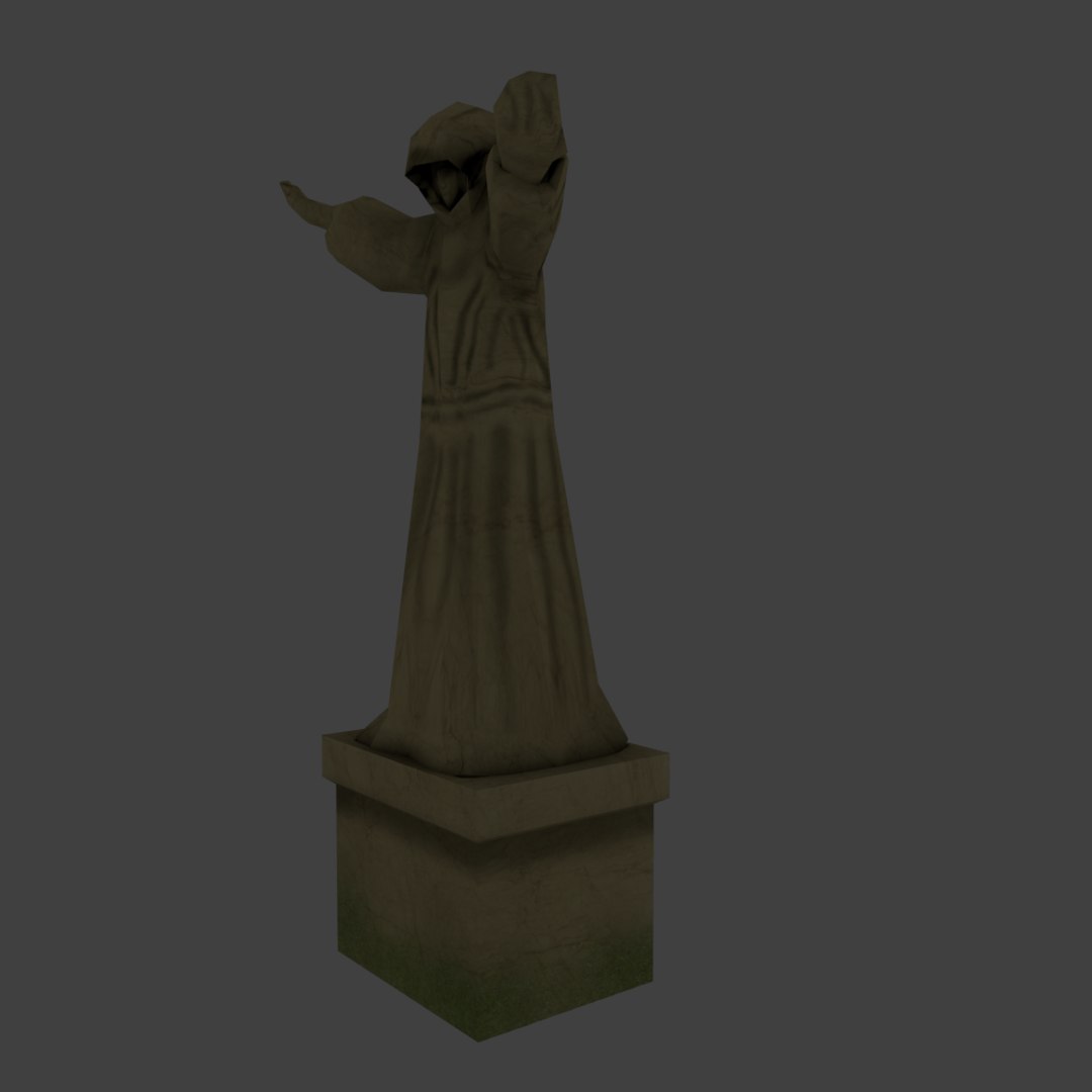 3d monk statue