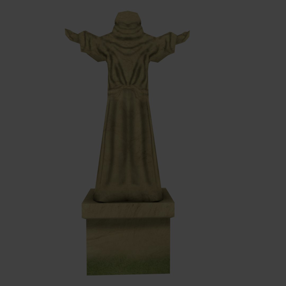 3d monk statue