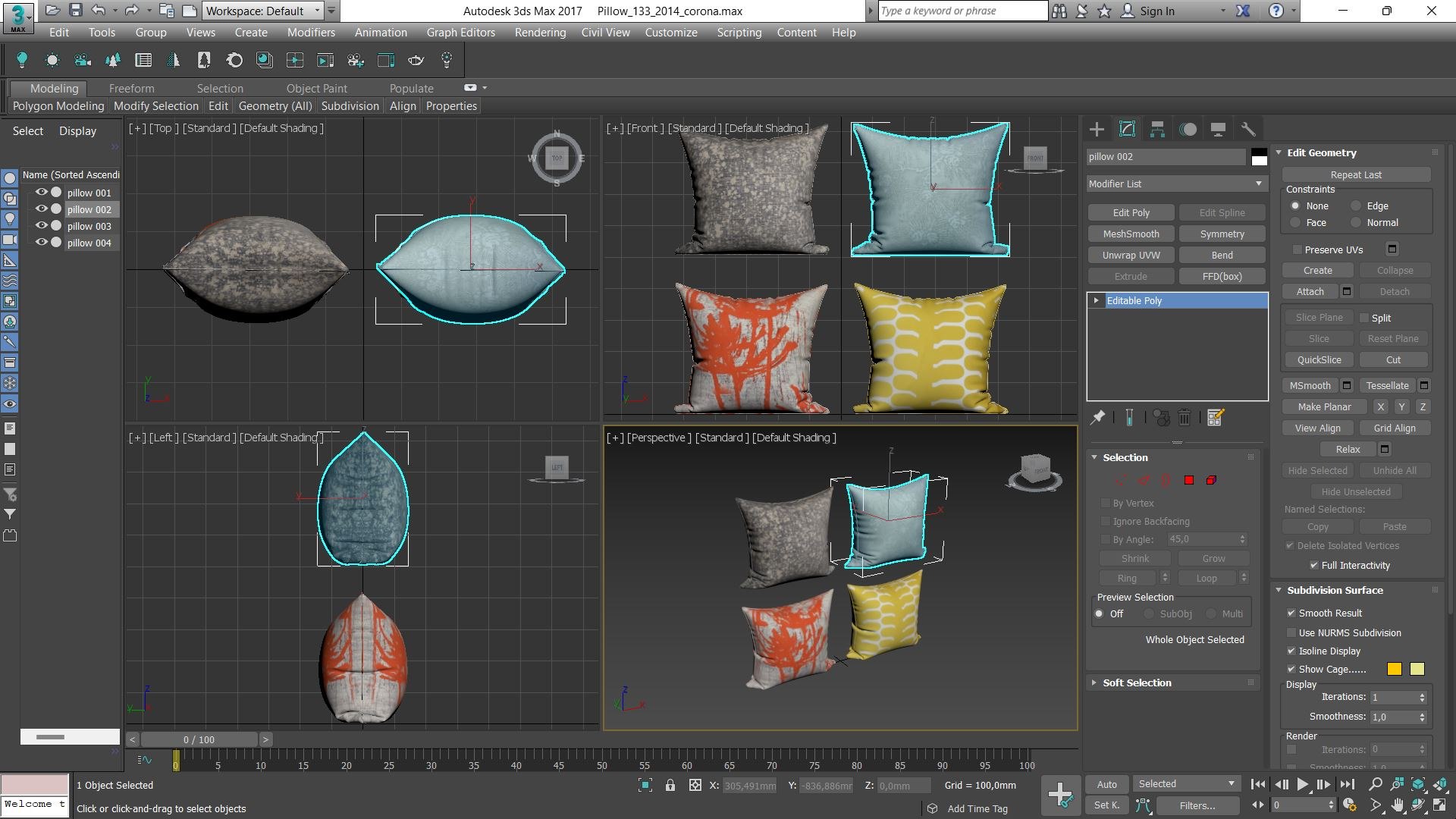 Decorative Pillows Set 133 3D Model - TurboSquid 1937769