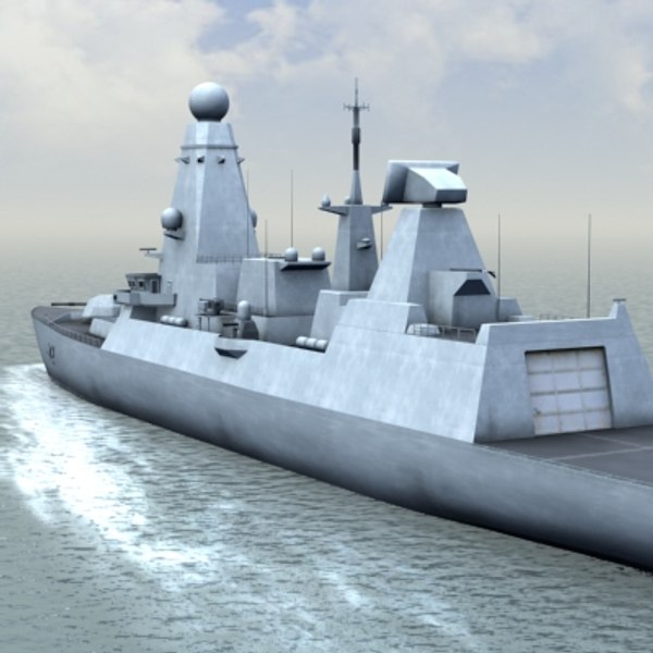 hms daring destroyer 3d model
