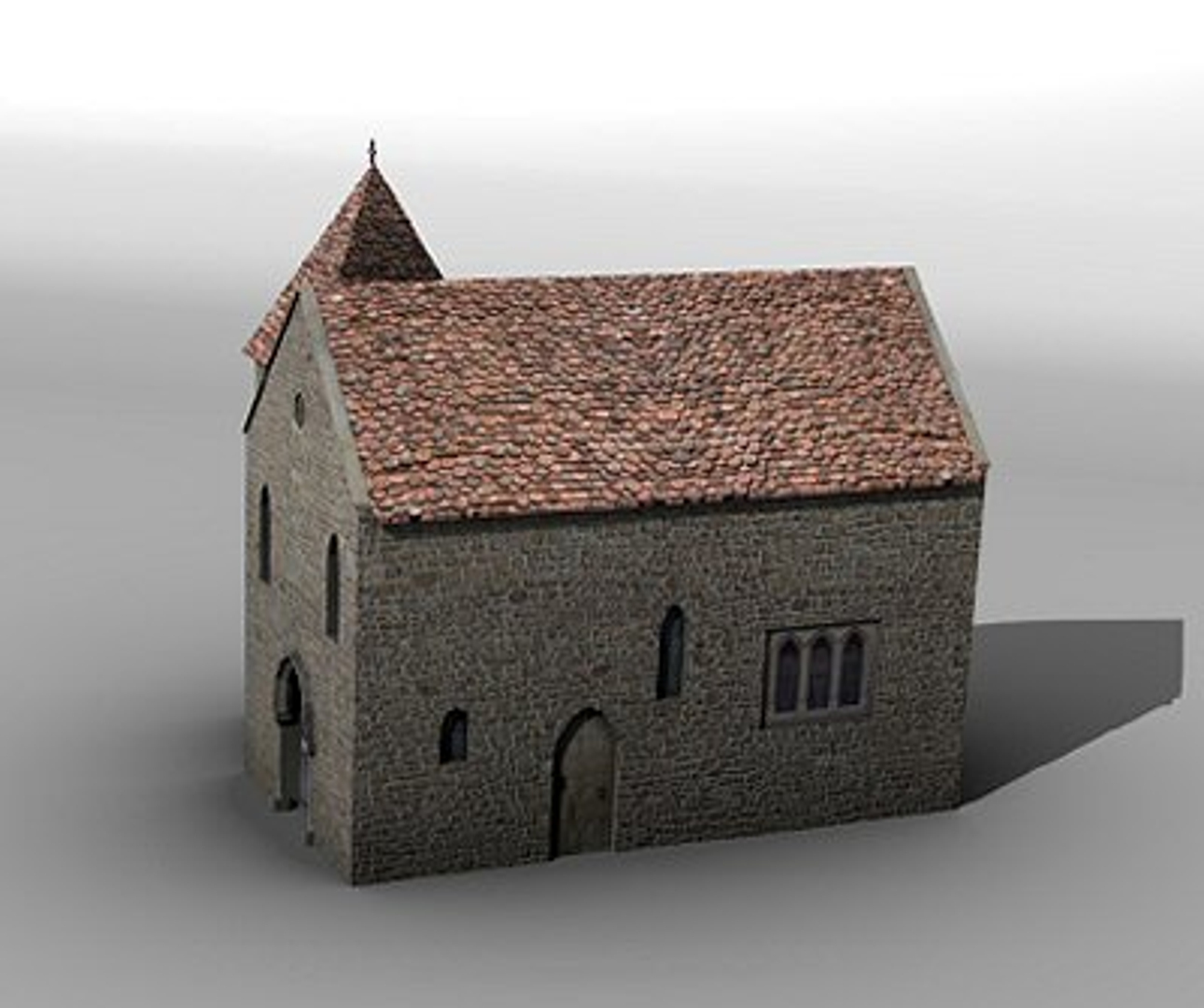 3d medieval church model