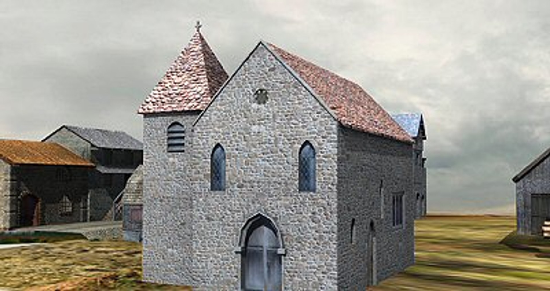 3d Medieval Church Model