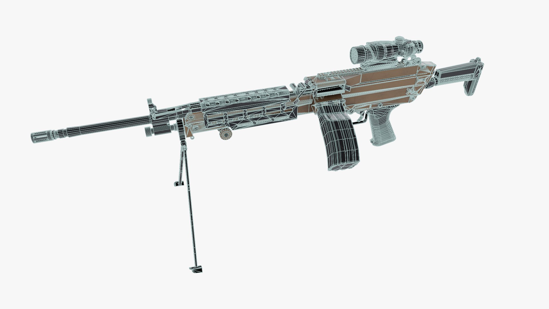 3D M249 - Light Machine Gun - Special Forces - Trijicon ACOG ...