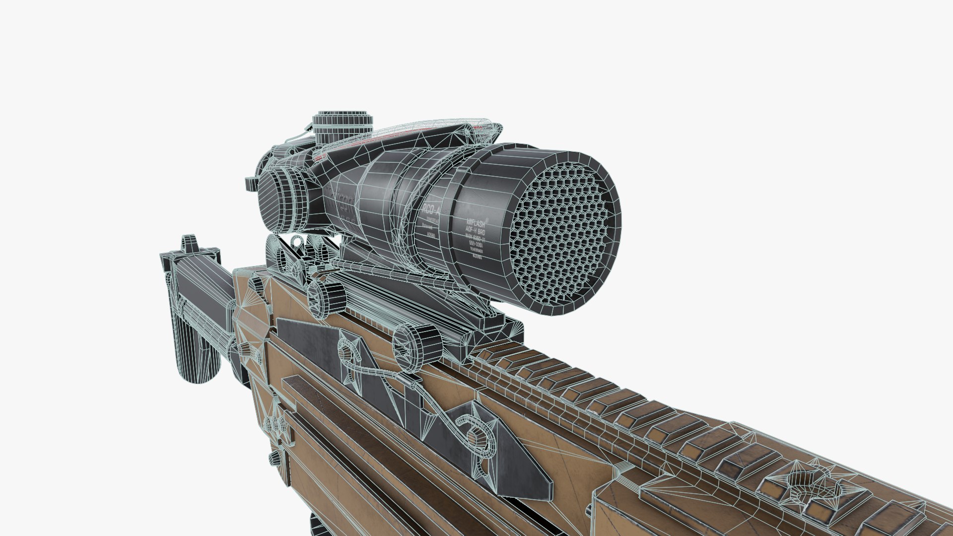 3D M249 - Light Machine Gun - Special Forces - Trijicon ACOG ...