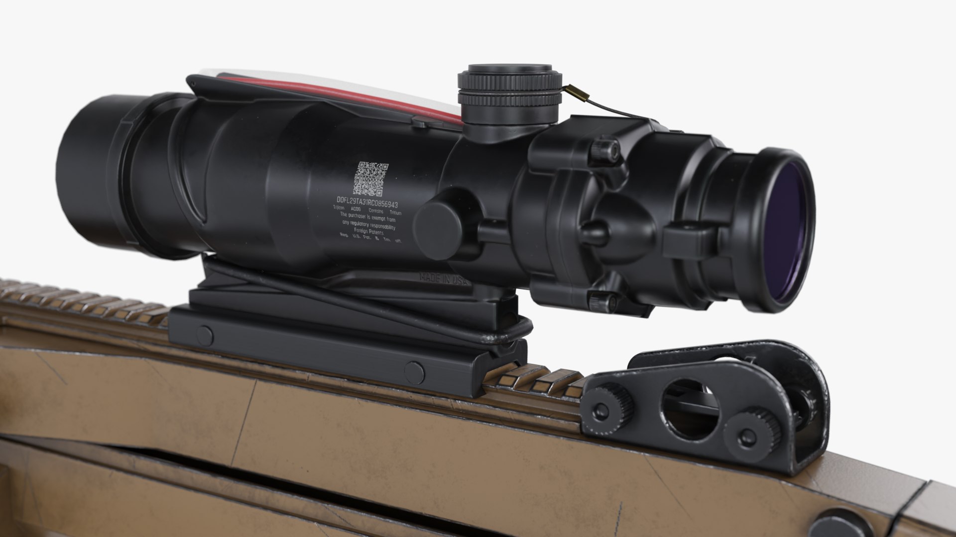 3D M249 - Light Machine Gun - Special Forces - Trijicon ACOG ...