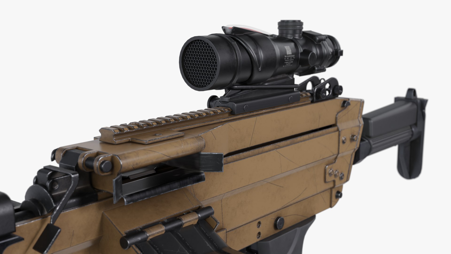3D M249 - Light Machine Gun - Special Forces - Trijicon ACOG ...
