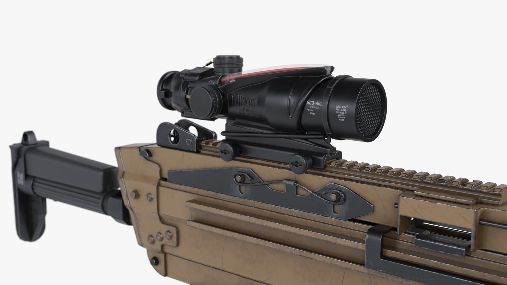 3D M249 - Light Machine Gun - Special Forces - Trijicon ACOG ...