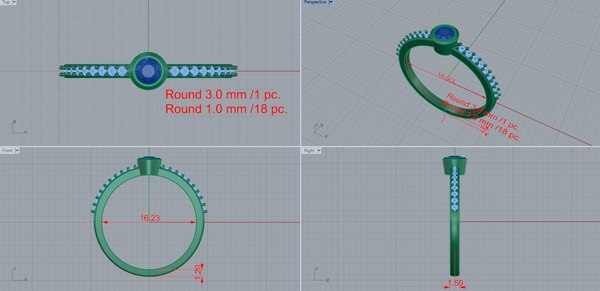 3D bazel ring diamond model - TurboSquid 1167275