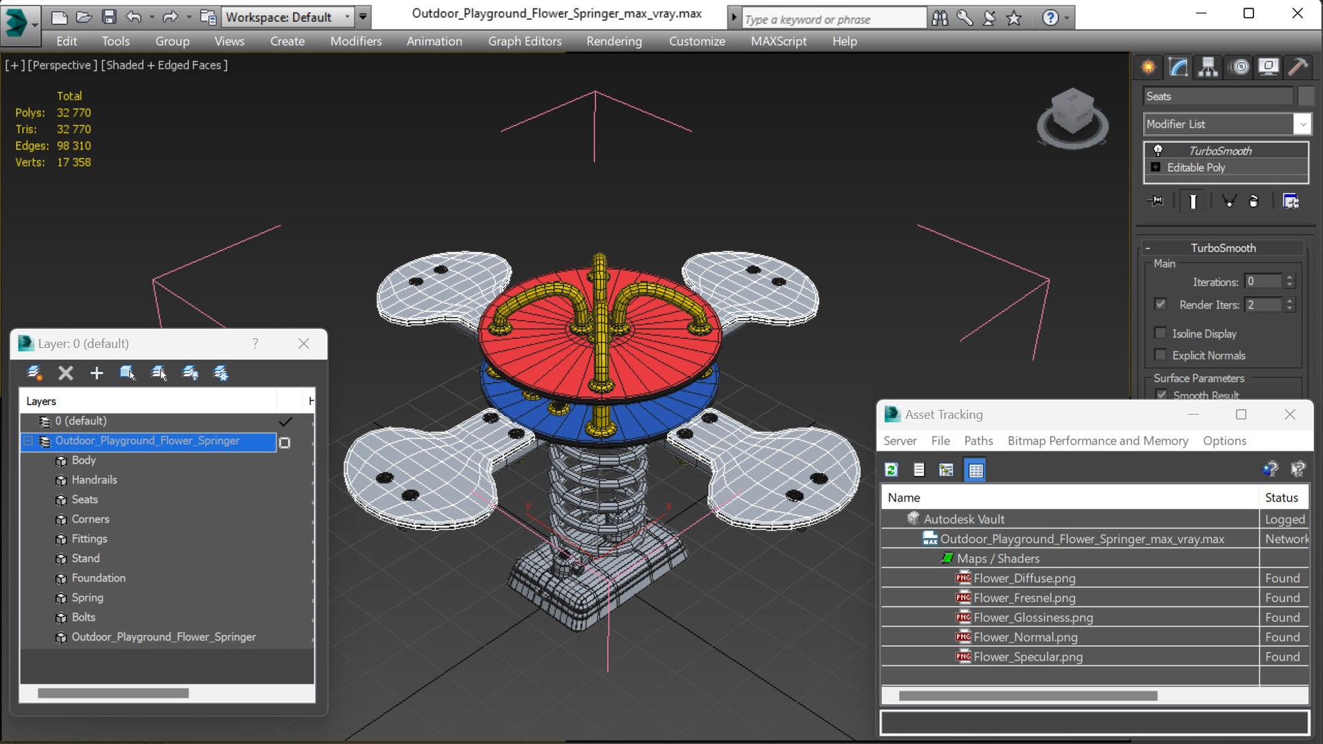 Outdoor Playground Flower Springer Model - TurboSquid 2073154