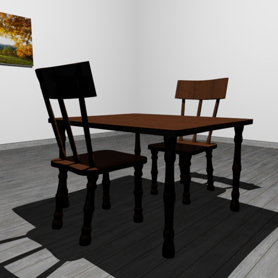 3d table chairs model