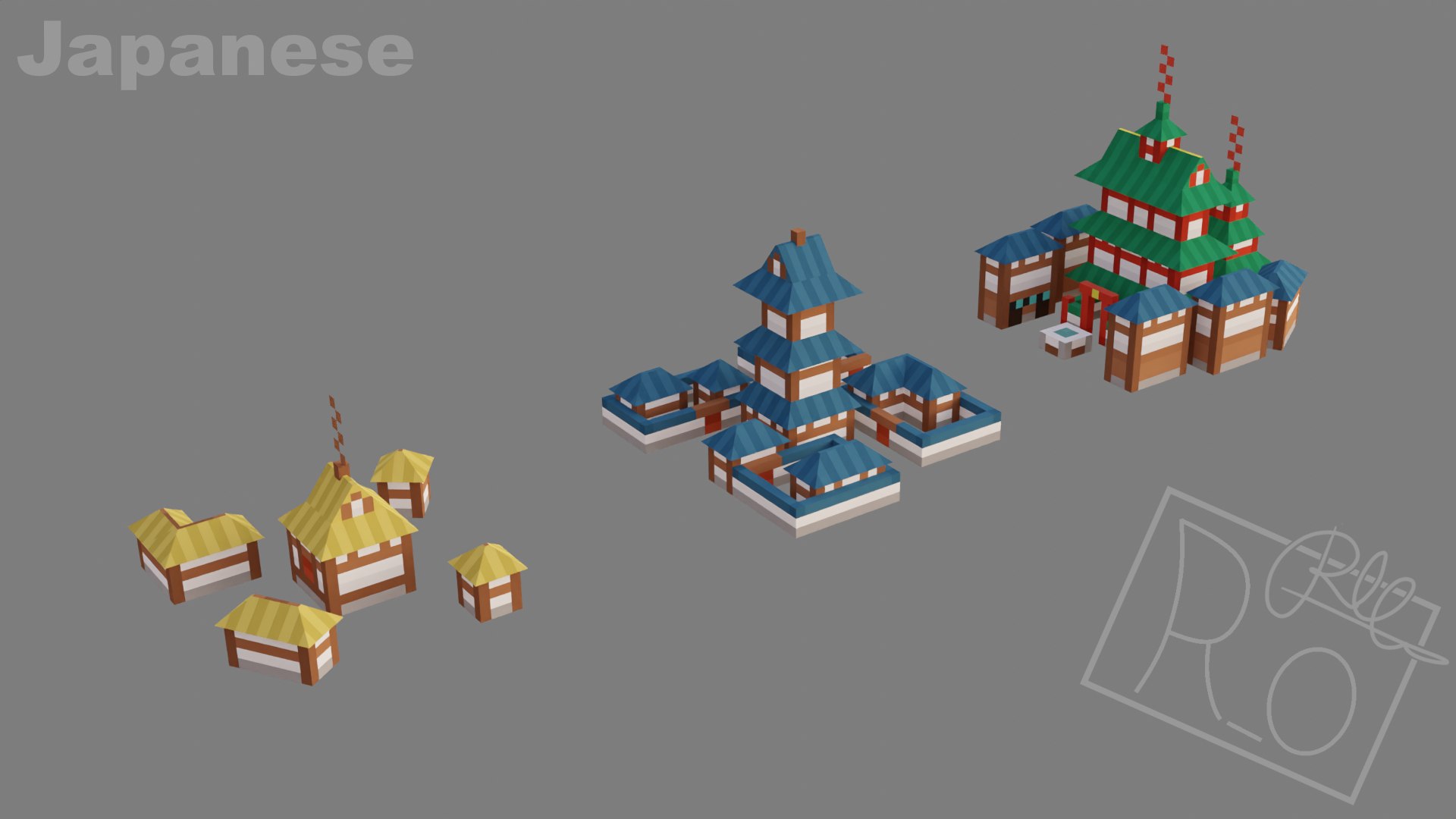 Lowpoly Pixelated Buildings And Cities For Games 3D Model - TurboSquid ...