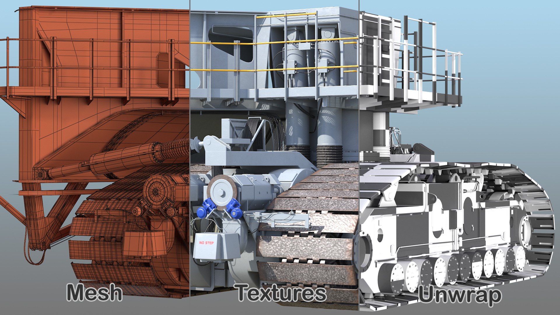 Crawler tread model - TurboSquid 1605519