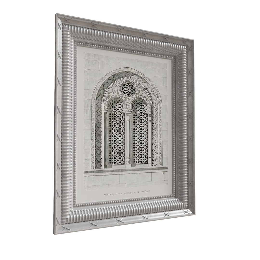 Classic Muslim Islamic Wood Frame Window Frame Drawing Model ...