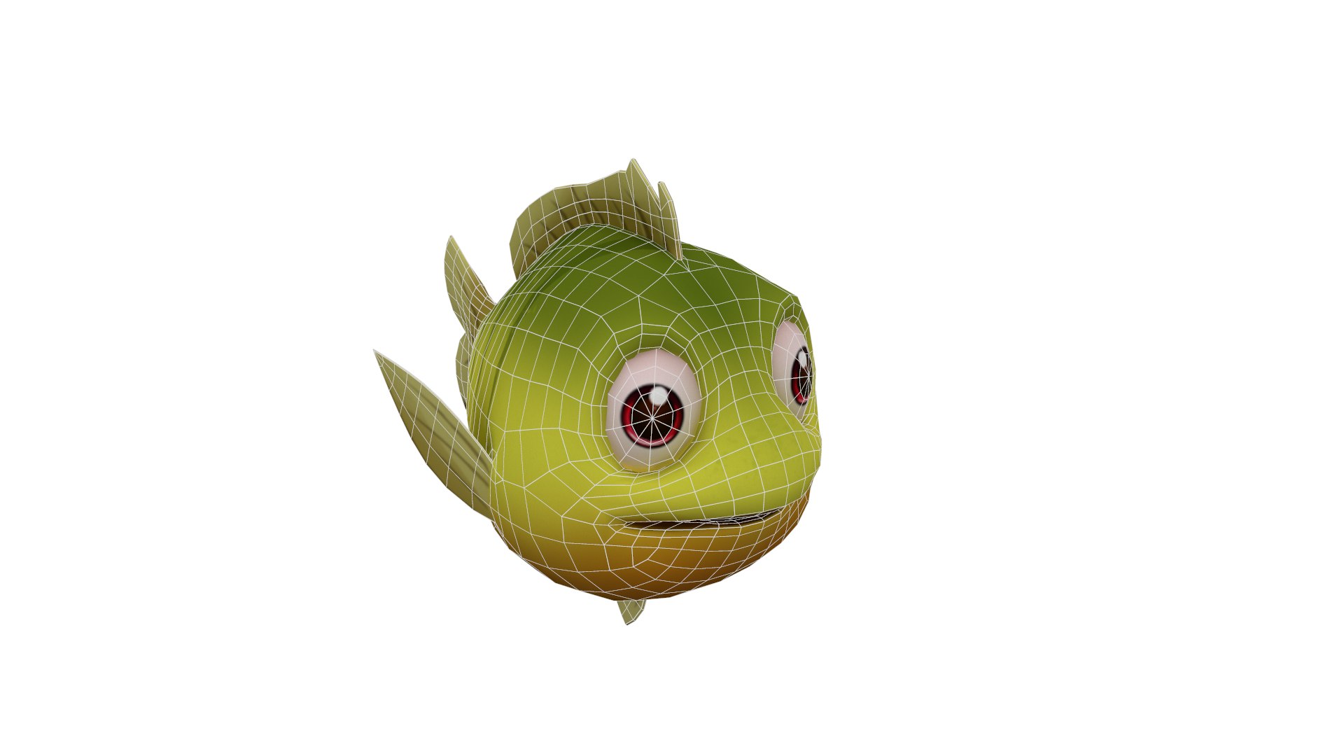 3D Model Blue Gill Fish Toon - TurboSquid 1586057