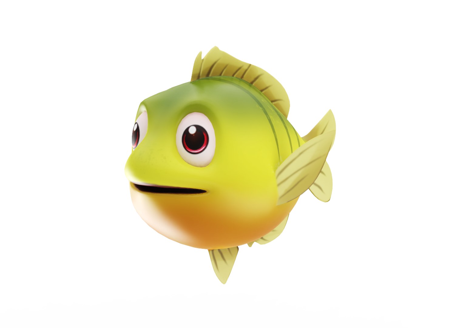 3D Model Blue Gill Fish Toon - TurboSquid 1586057