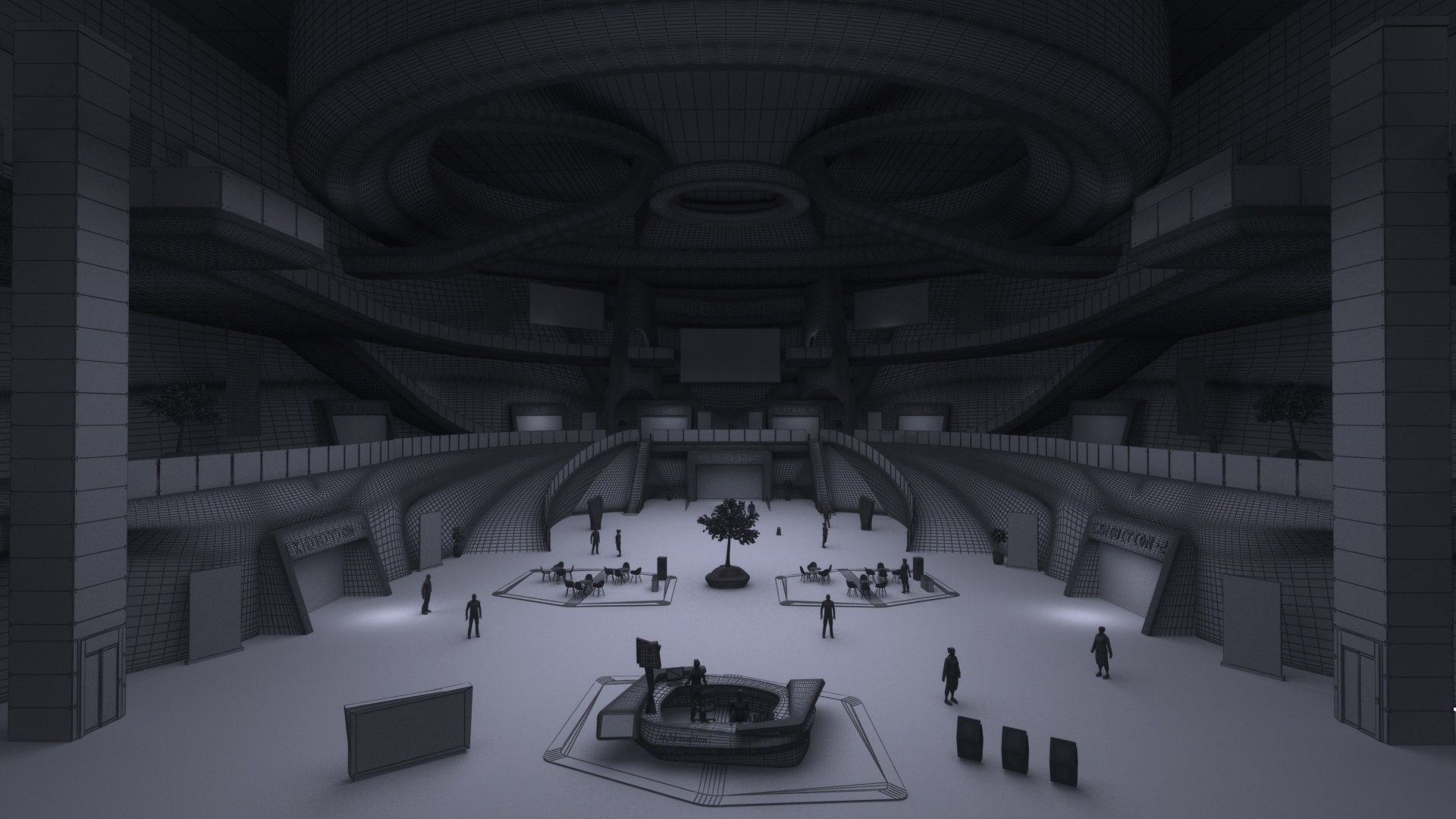 Futuristic E-congress Lobby - 3D - TurboSquid 1713763