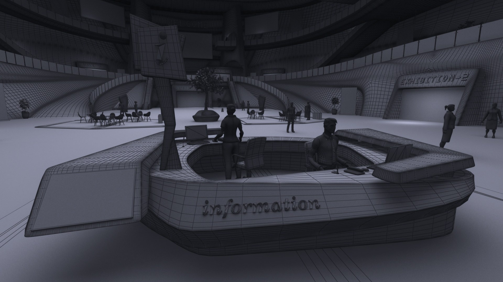 Futuristic E-congress Lobby - 3D - TurboSquid 1713763