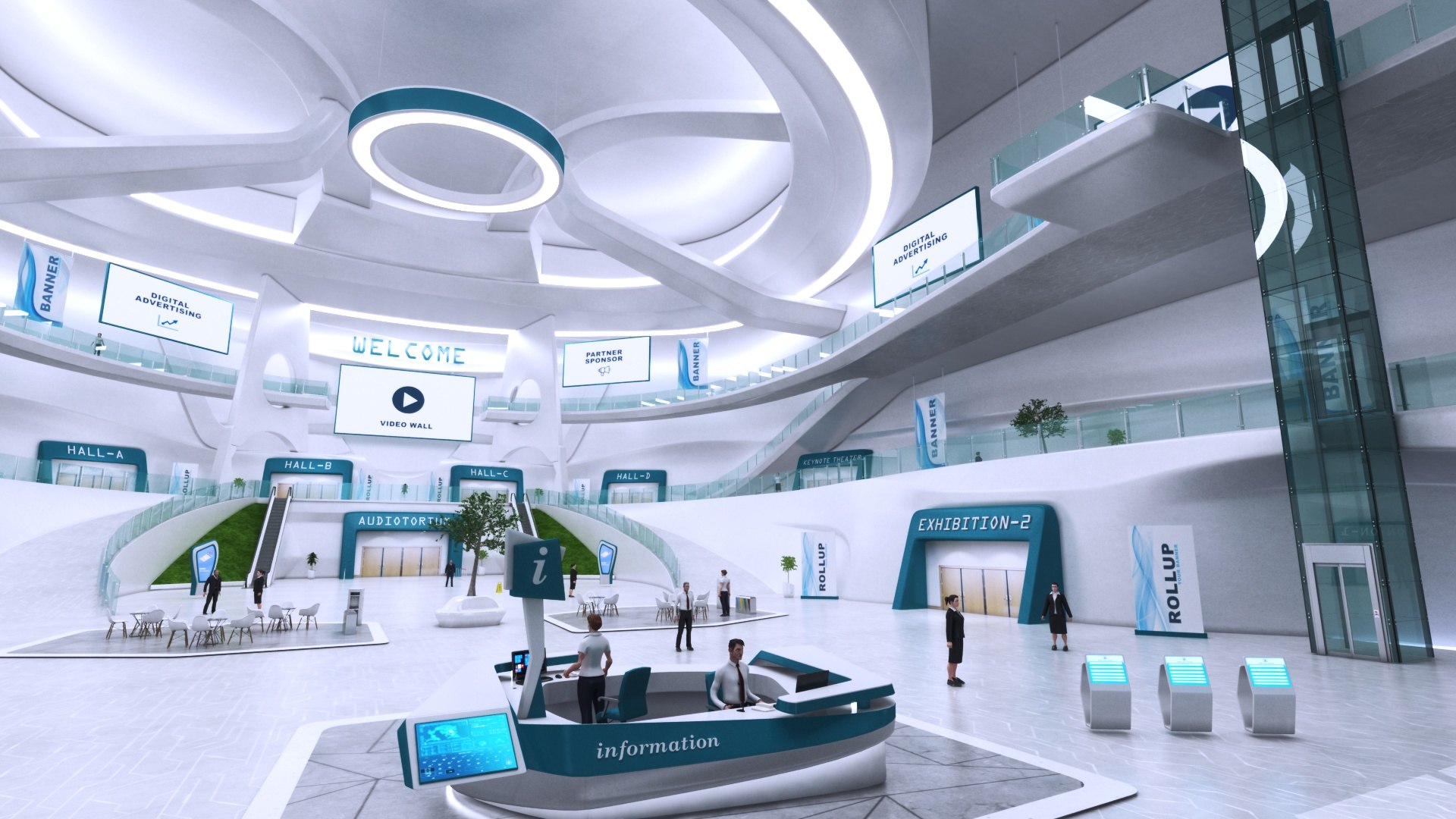 Futuristic E-congress Lobby - 3D - TurboSquid 1713763
