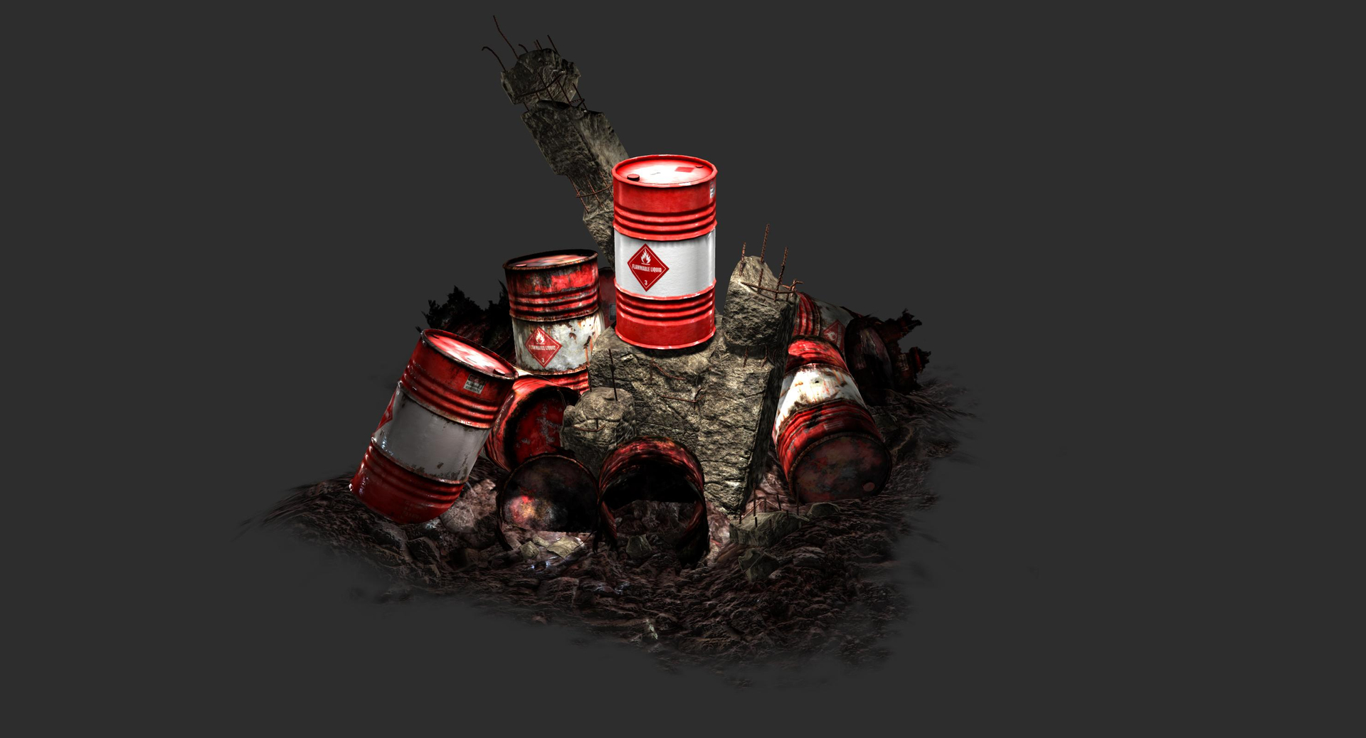 Explosive Barrel - 3d Obj