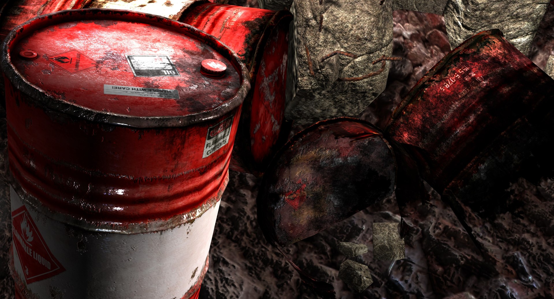 Explosive Barrel - 3d Obj